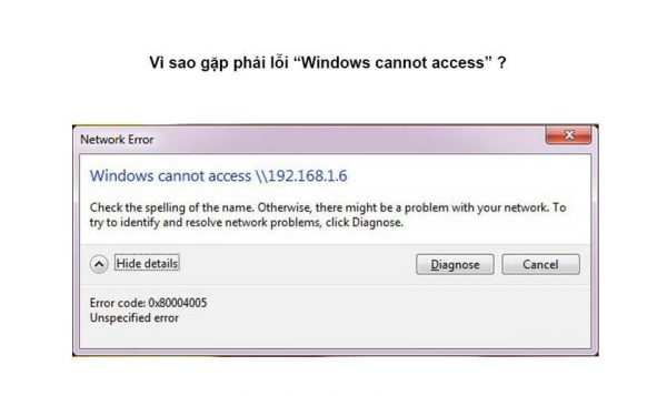 Cách Fix Lỗi Window Cannot Access Trong Mạng LAN Chi Tiết