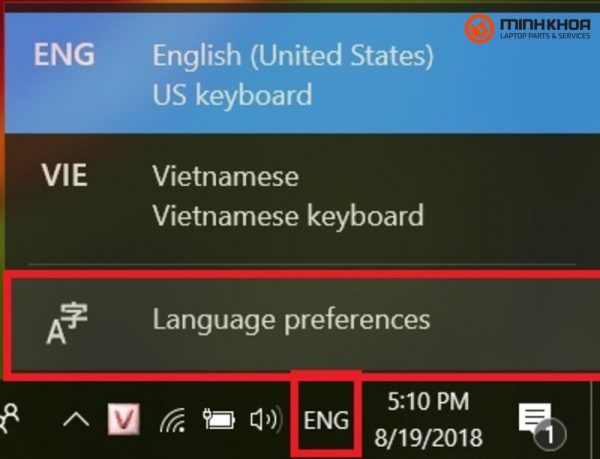 Thay đổi Layout Ngôn Ngữ Bàn Phím Trên Windows 10 - Laptop Minh Khoa